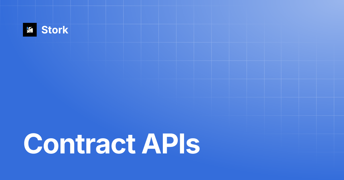 Contract APIs | Stork